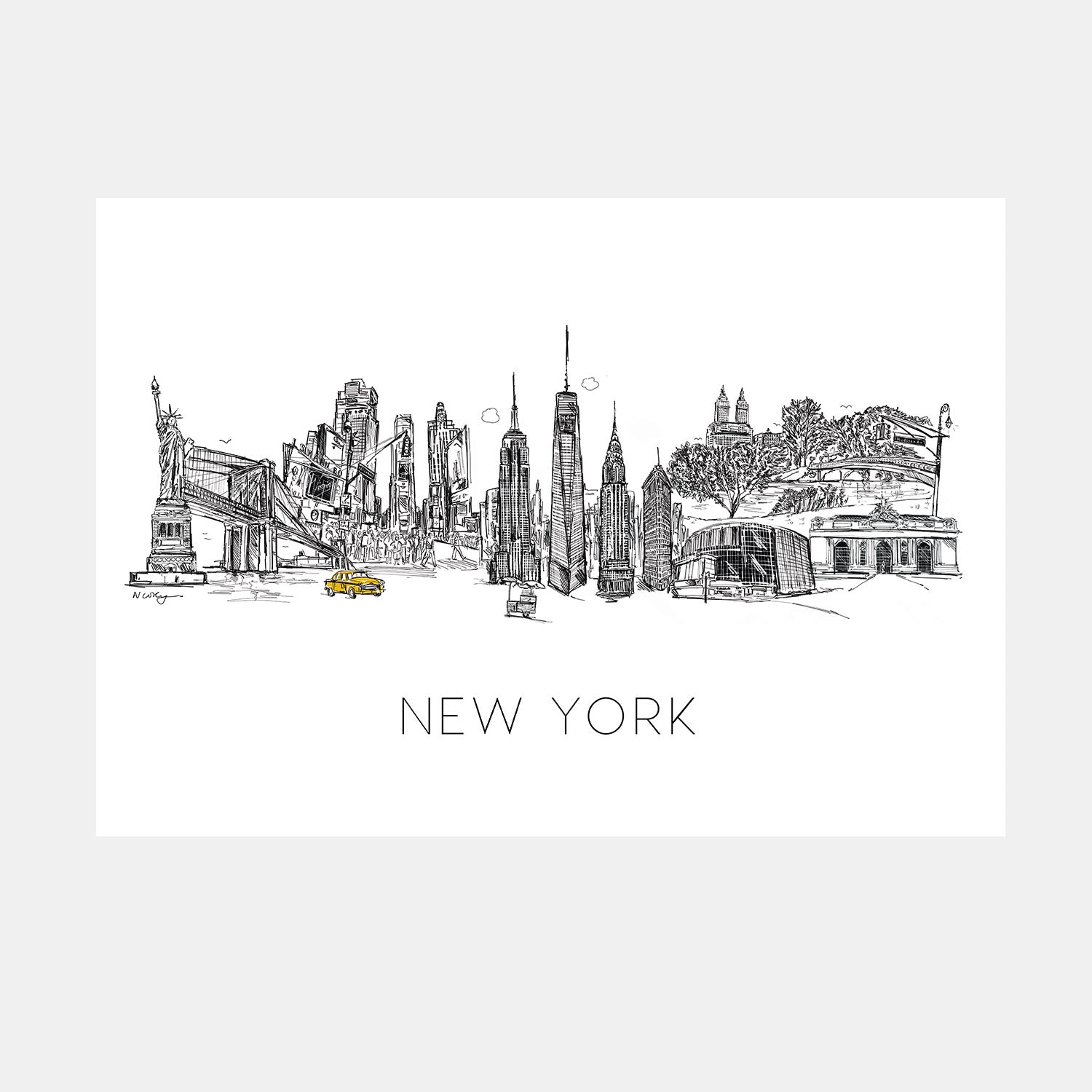 New York Skyline Print by Natalie Ryan