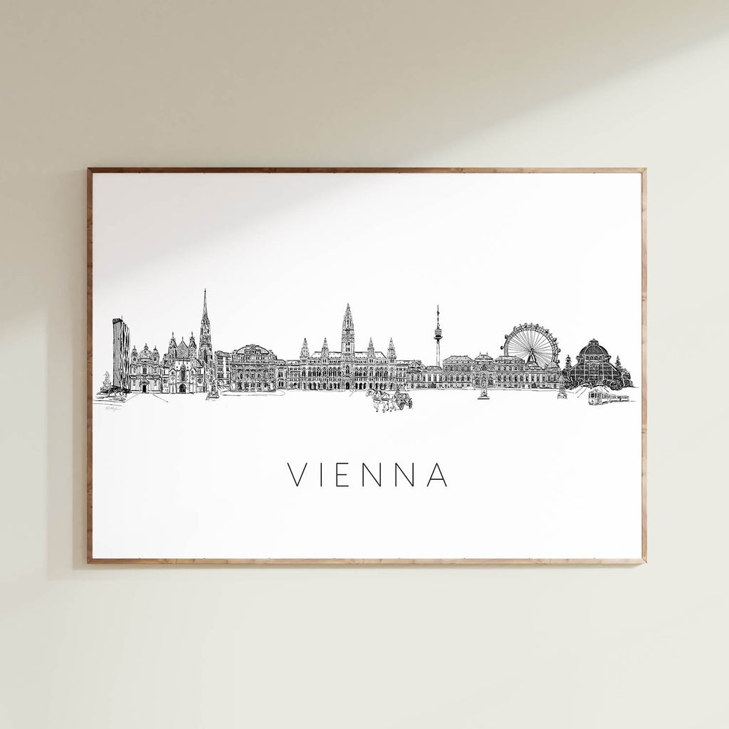 Vienna Austria Skyline Art Print by Natalie Ryan Design