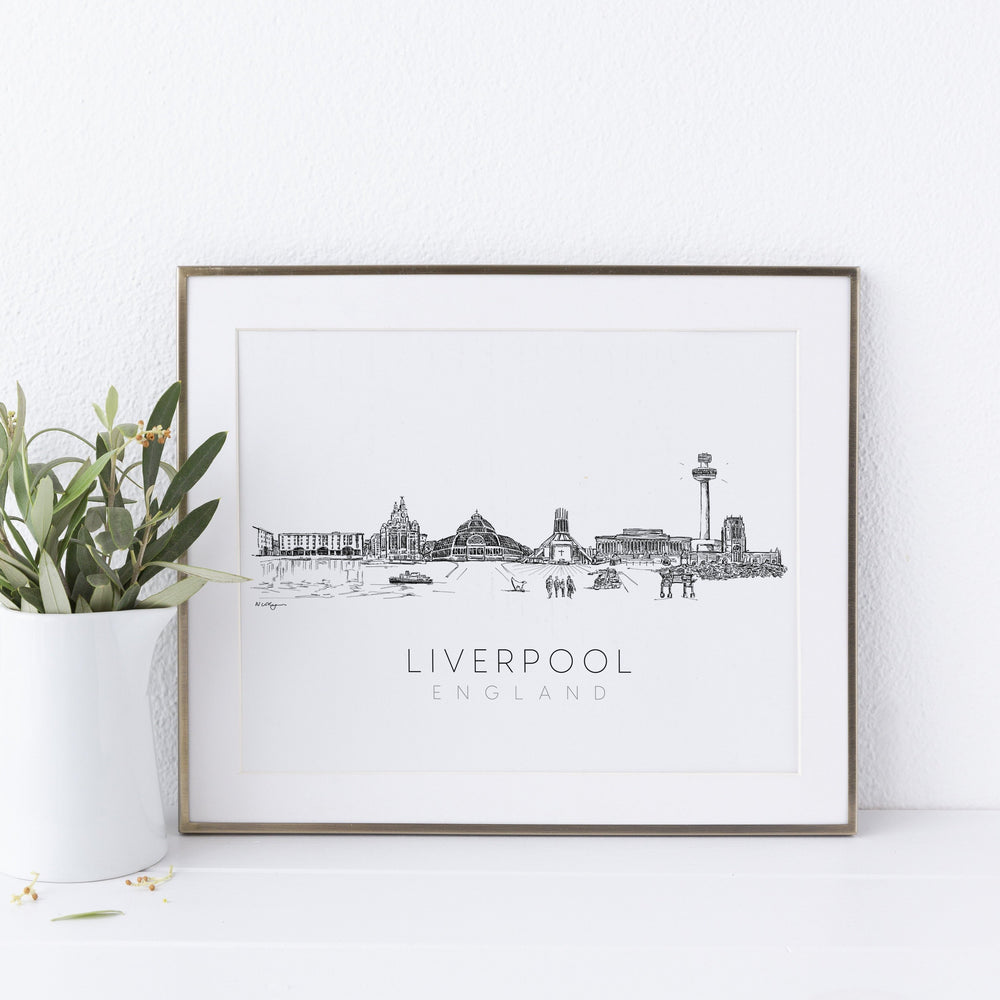 Liverpool skyline art print by Natalie Ryan Design